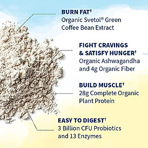 Garden of Life Raw Organic Fit Vegan Protein Powder Vanilla, 28g Plant Based Protein for Weight Loss, Pea Protein, Fiber, Probiotics, Dairy Free Nutritional Shake for Women and Men, 20 Servings