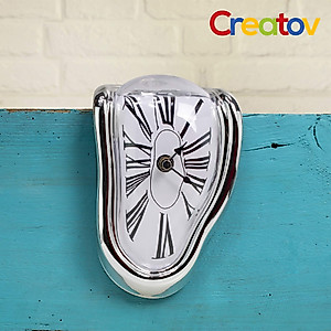 Creatov Decorative Dali Watch Melting Clock - Surrealistic Table Shelf Desk Fashion Melted Clock Salvador Dali Inspired Funny Home Decor Office Best Birthday Gift Idea