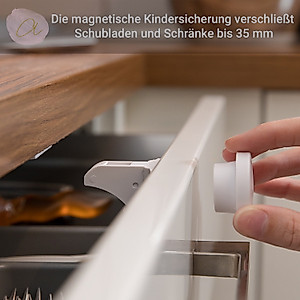 Avantina Cabinet Locks Child Safety I 4X Magnetic Cabinet Locks I Baby Proofing and Easy to Install I for Cabinets and Drawers