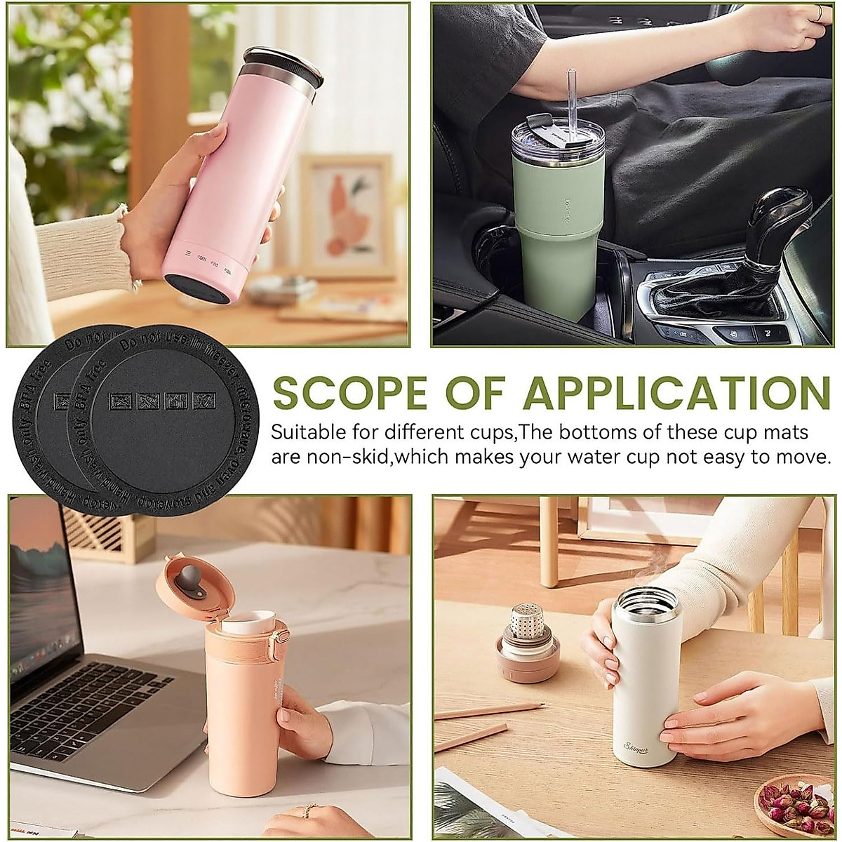 XVXVTTXV rubber bottoms for tumblers 20 40 oz, Protective Anti-Slip Rubber Bottom with Adhesive for Wine Tumbler, Skinny Straight Tumblers, sublimation, and Mason Jars accessories (Black& 15 Pack)