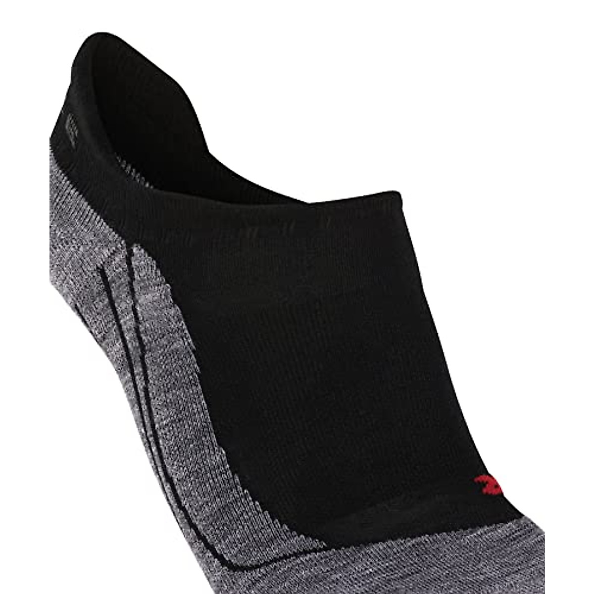 FALKE Women's TK5 Wander Invisible Hiking Socks, No Show, Light Padding, Athletic, Breathable Quick Dry, Merino Wool, Black (Black-Mix 3010), 5-6, 1 Pair