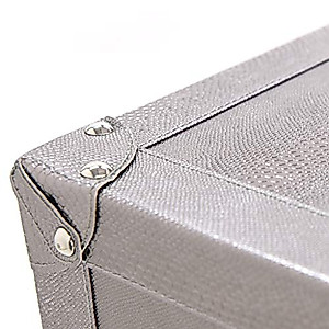 Empire Art Direct Leather Console Table, 44" x 16" x 32", Elegant Silver Faux Lizard Skin