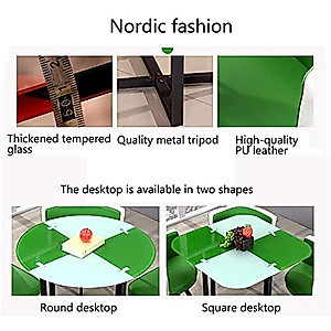 Office Business Hotel Lobby Dining Table Set, Home Dining Room Furniture Set 1 Table 4 Chairs Kitchen Bar Balcony Bedroom Library Billiard Hall Office (Color : Black, Size : Square)