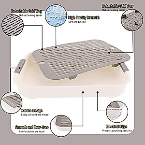 kathson Rabbit Litter Box Guinea Pig Training Litter Box Pet Toilet Potty Tray Small Animals Small Corner Litter Pan for Bunny Hamster Ferret Chinchilla Hedgehog（Writer）