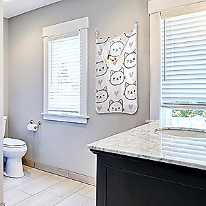 DOMIKING Hanging Clothes Hamper Laundry Basket - Cute Cats Door Hanging Laundry Bag for Holding Dirty Clothes Space Saving