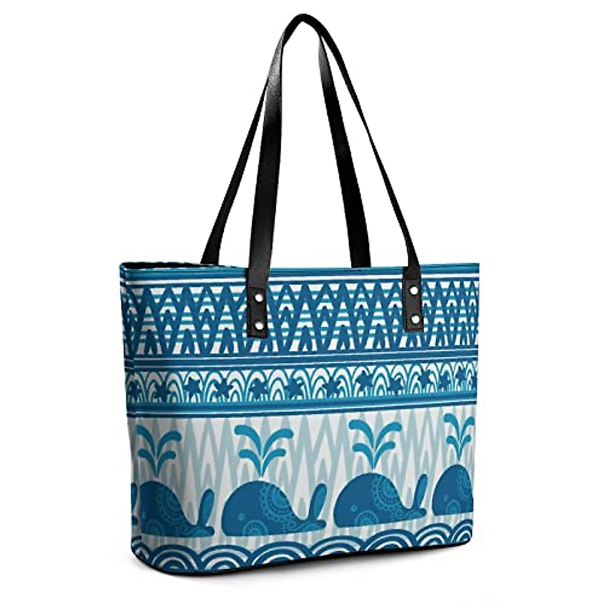 Womens Handbag Whales Leather Tote Bag Top Handle Satchel Bags For Lady