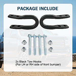 JDMSPEED New Recovery Hooks Tow Hooks Black Set 23253074 Replacement For Colorado GMC Canyon 2015-2019