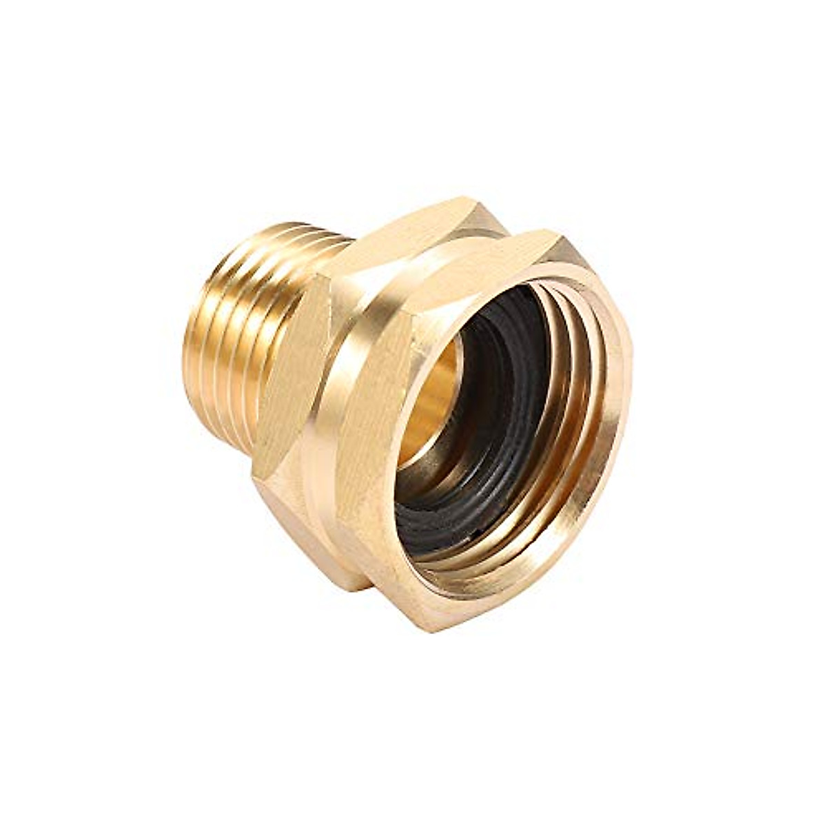 Brass Garden Hose Adapter, 3/4” GHT Female x 1/2” NPT Male Connector,GHT to NPT Adapter Brass Fitting,Brass Garden Hose to Pipe Fittings Connect 2pcs (3/4” GHT Female x 1/2” NPT Male)