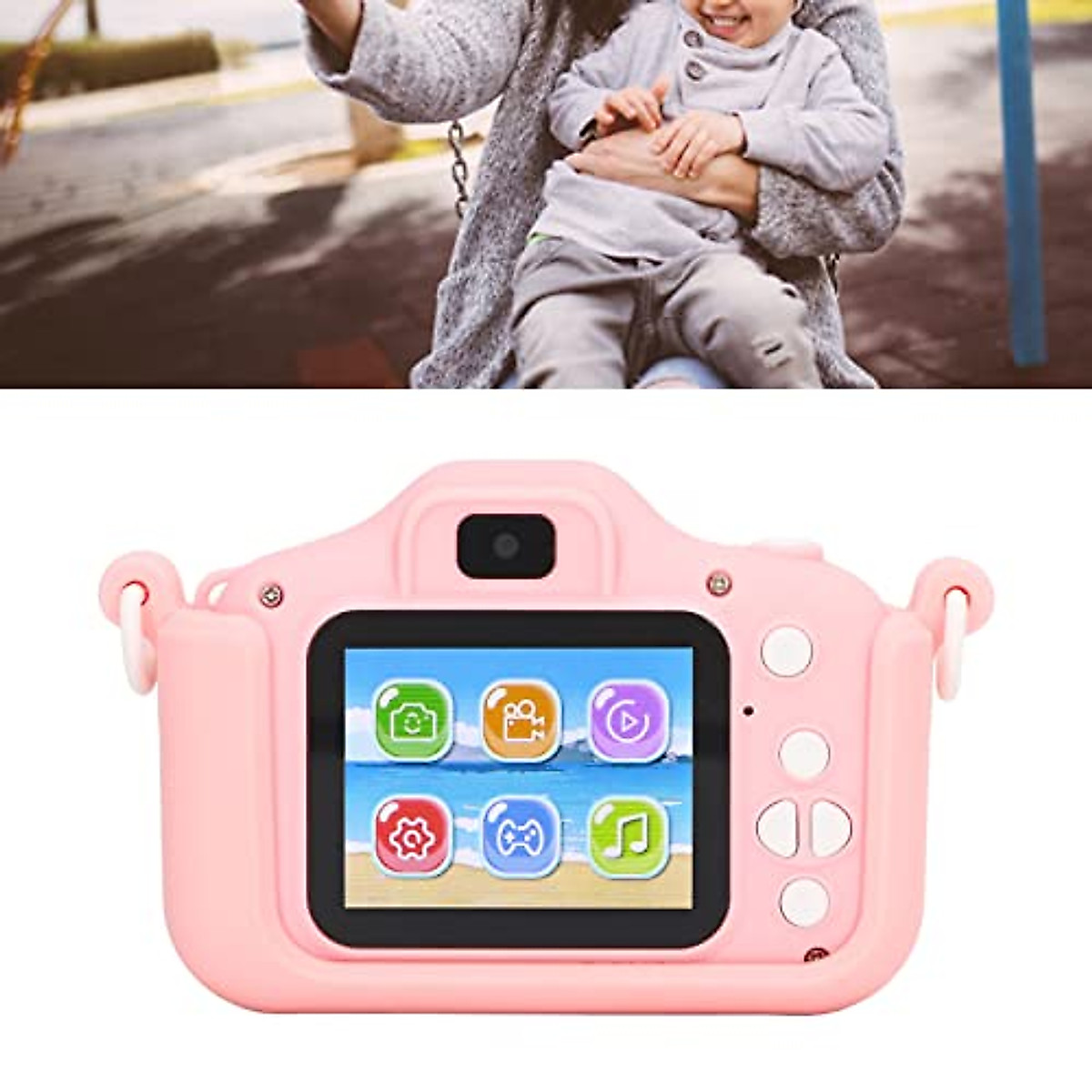 Kids Digital Camera 20MP Easy Operation Pink Cartoon Style Camera Video Recording Child Camera for Photo Game Outdoor