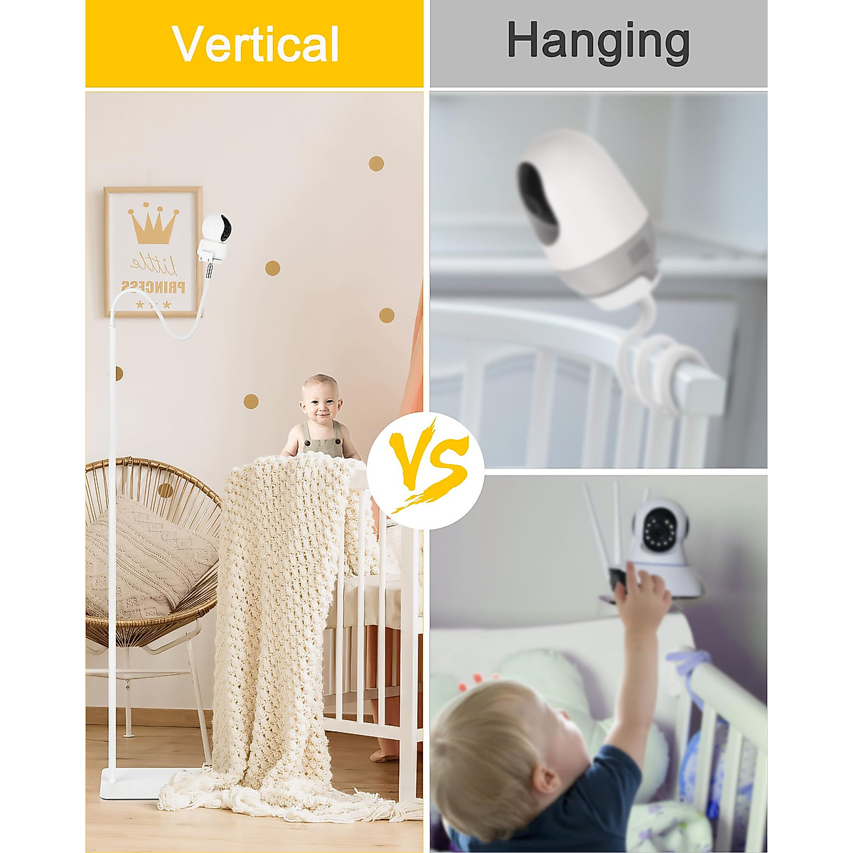 Eadaiylon Monitor Floor Stand Holder for Baby Monitors, Secure Baby Monitor Mount and Adjustable Height, Compatible with Infant Optics DXR-8 Pro