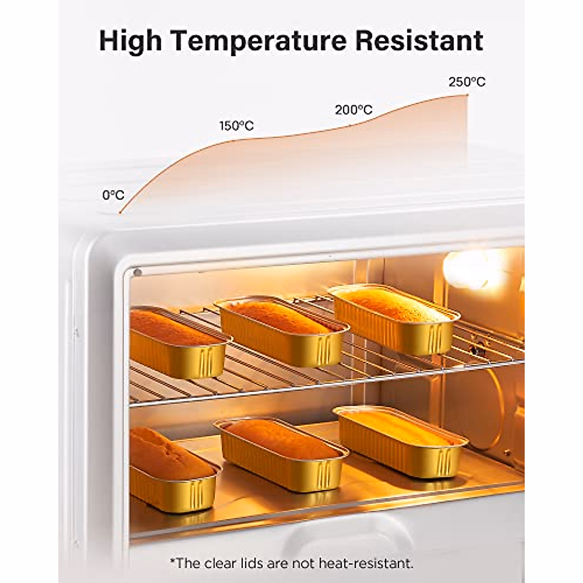 Kootek Mini Loaf Pans with Lids, 50 Pack Disposable Rectangle Mini Aluminum Foil Cake Pans Tins for Baking Mini Loaf Brownie Bread Cake Ramekins