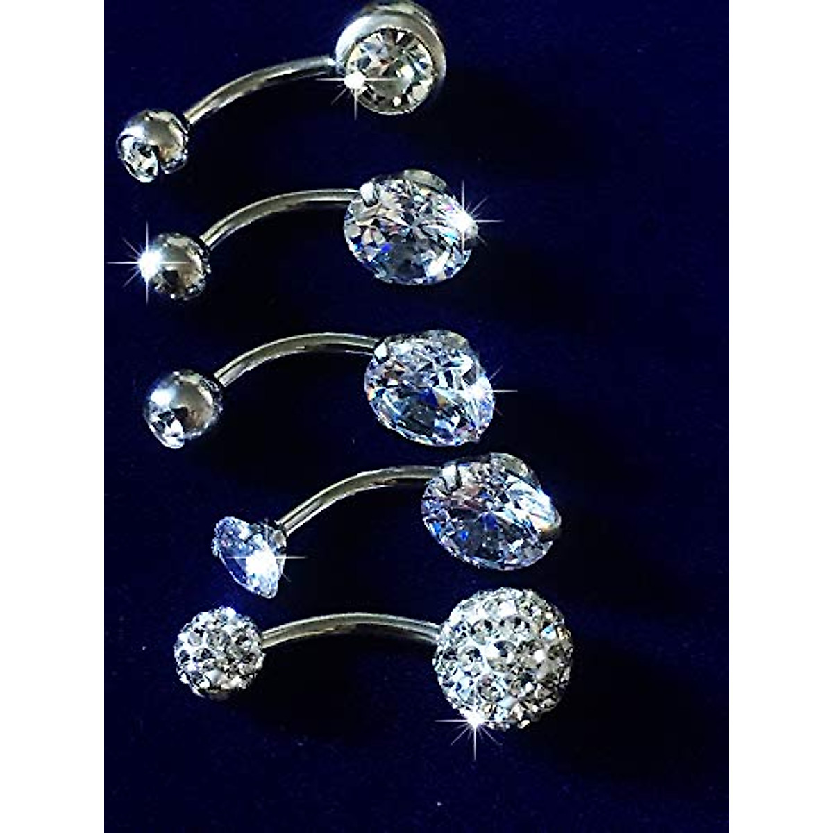 Yeelong 12mm Belly Button Rings Surgical Steel Belly Rings Diamond Belly Piercing Navel Rings for Women