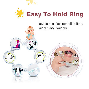 Kidsme Cooling Baby Teething Rings -Freezable Infant Teethers Baby Teething Toy for Teething Relief. Easy to Hold, Gentle on The Gums, Cute Design