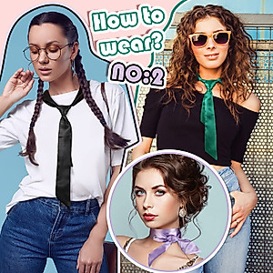 Geyoga 16 Pack Hair Ribbons for Women 40 Inches Neck Scarf Purse Scarf Handbag Scarf Handle Ribbon Hair Scarf for Women