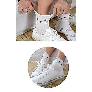 DOBIKULU Womens Grils Cute Animal Cat Socks, Cat Lover Gifts for Women, Female Presents for Mom Lady, Funny Cotton Casual Crew Novelty Socks, Fun Lovely Print Pattern Socks