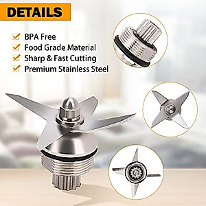 Wet Blender Blade Replacement Part, Premium Stainless Steel Ice Blade Assembly Cups Repair Replacement Part Compatible with Vitamix 5200 Series 32oz and 64oz Mixer Containers accessories Kitchen
