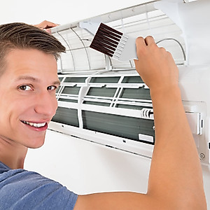 KINMAD 4 Pieces Air Conditioner Condenser Fin Cleaning Brush Coil Condenser Fin Straightener Comb Stainless Steel Air Refrigerator Fin Cleaner Whisk Brush