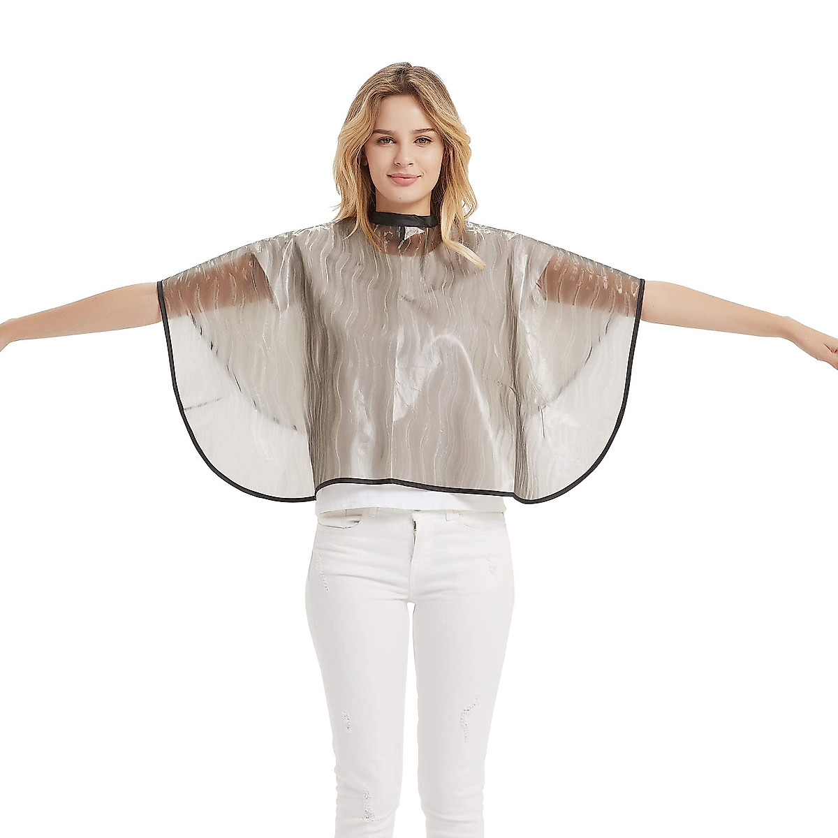 Short Makeup Comb Out Cape Bib, Salon Hair Dye, Shampoo, Chemical Capes Waterproof