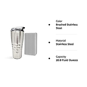 Primula Peak Hot or Cold Thermal Tumbler - Triple Layer Copper Technology, 20 Ounce, Brushed Stainless Steel