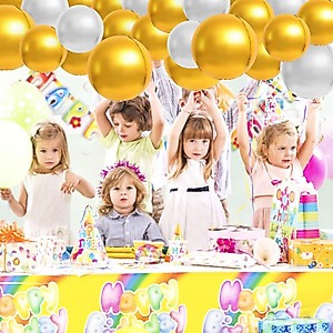 Foil Balloons 22 Inch 10 Inch Gold Balloons 12Pcs Mylar Balloons 4D Party Balloons for Gold Birthday Decorations,Wedding,Graduation