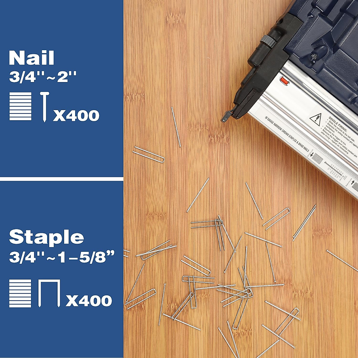 Dextra Cordless Electric Nail Gun 20V, 18 Gauge 2 in 1 Cordless Nail Gun/Staple Gun, Battery Powered with 2.0Ah, Fast Charger,Brushless Motor,Staples and Nails for Trim,Carpenter,Upholstery
