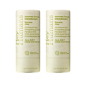 Hey Humans Naturally Derived Deodorant Banana Aloe - 2oz (Pack of 2)