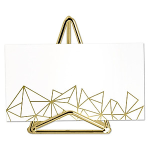 Koyal Wholesale Modern Metal Geometric Triangle Wedding Place Card Holders, Set of 12 Gold Table Number Holders