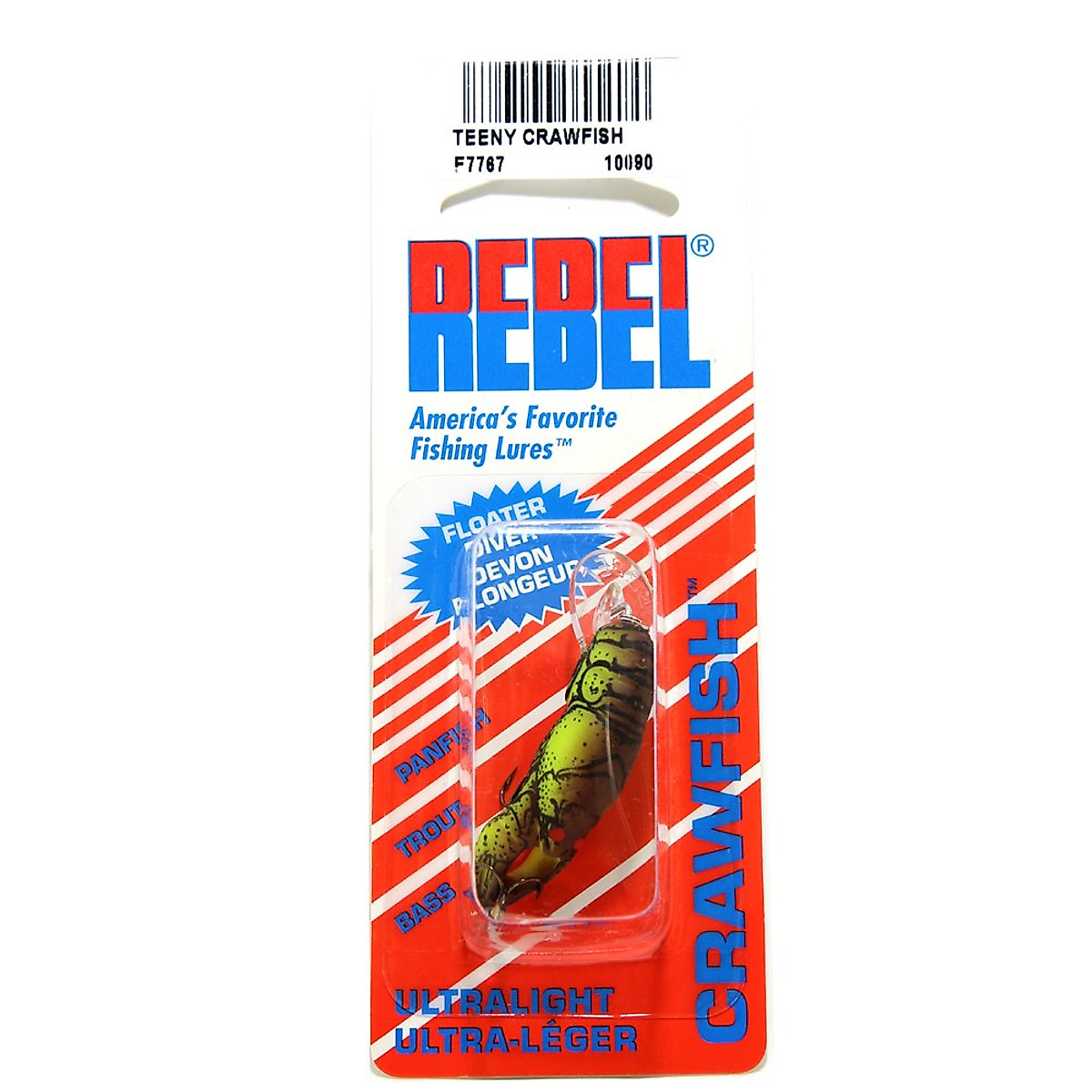 Rebel Teeny Wee Crawfish Fishing Lure - Chartreuse Crawfish