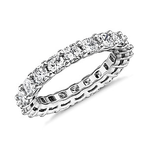 PAVOI 14K White Gold Plated Rings Cubic Zirconia Love Ring | 3mm Stackable Rings for Women | White Gold Rings for Women Size 7