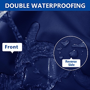 Comcaver 3 Pack Outdoor Cushions Set for Rattan Chair Wicker Sofa, Waterproof Patio Cushions Set for 4 Pieces Seater Outdoor Furniture Conversation, Navy