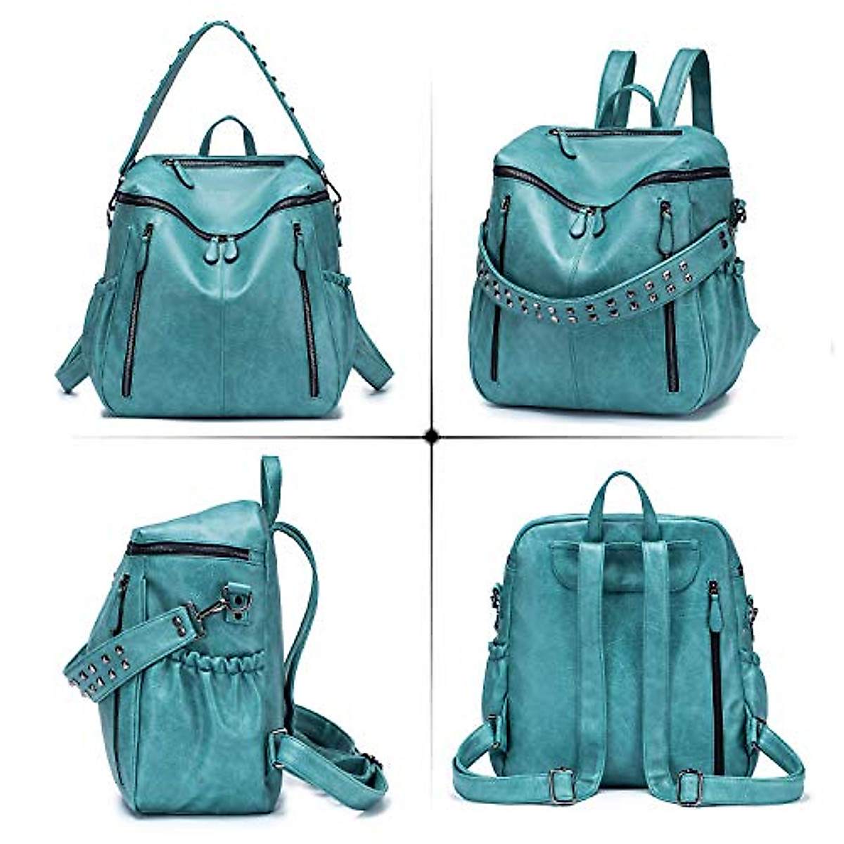 Roulens Women Backpack Purse Fashion Leather Large Ladies Shoulder Bags Travel Backpack Purse for Women