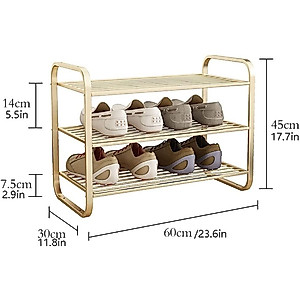 ANIIC Shoe Rack 3-Tier Metal Shoe Rack Storage Organizer Free Standing Shoe Racks Standing for Entryway Hallway Living Room Bedroom Shoe Organizer