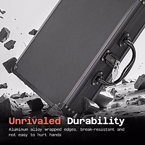 Sooez Locking Clipboard Storage Box, Heavy Duty Clipboard with Storage, Aluminum Locking Briefcase with Handle, Combination Lock Box Maximum Security, Large Capacity for 400 Paper Sheets & Tablet