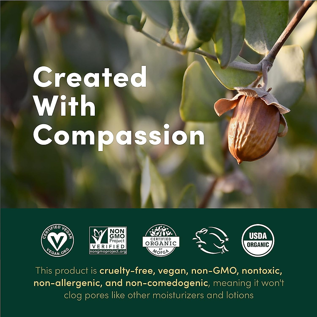 HobaCare Jojoba Oil - 100% Pure, Unrefined Jojoba Oil for Skin & Nails - Moisturizing Body Oil & Face Moisturizer for Dry Skin - Natural Jojoba Oil for Hair & Beard Care (32 fl oz)