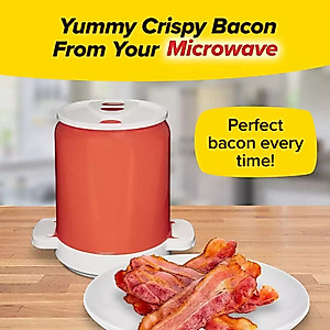 SPYKA Microwave Oven Bacon Cooker - As Seen On TV Easy To Use Bacon Can Cooker - Splatterproof & Mess-Free Design