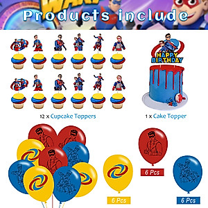Henry Birthday Party Decorations, TV Show Themed Party Supplies Set with Happy Birthday Banner Cake Cupcake Toppers Latex Balloons for Fans Birthday Baby Shower Party Favors