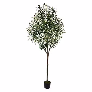 HaiSpring Artificial Olive Tree 6ft (71'') Fake Silk Perfect and Realistic Tall Artificial Plants, Suitable for Modern Living Rooms House Office Outdoor Garden & Housewarming Party Decor, 1080 Leaves