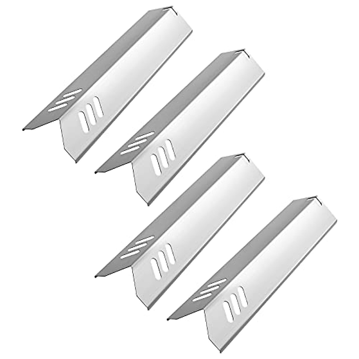 Clivimi 15” Stainless Steel Grill Heat Plates Tent Shield, Grill Burner Cover BBQ Gas Grill Replacement Parts Kit for Dyna-Glo DGF510SBP, Backyard BY13-101-001-13, BY14-101-001-02, Uniflame GBC1059WB