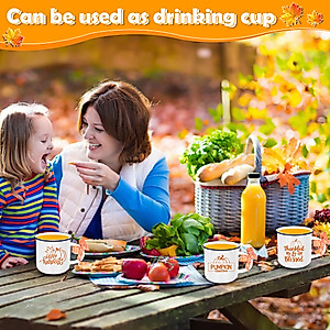 3PCS Mini Coffee Mug with Artificial Flowers for Fall/Thanksgiving Tiered Tray Decor - Autumn Pumpkin Ceramic Fall Decorations for Home Fall Decor Farmhouse Table Centerpiece Warming Gifts New Home