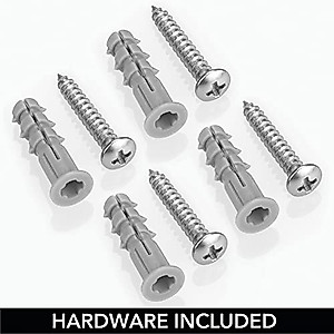 mDesign 2-Tiered Floating Shelf – Long Bookshelf with Rust-Resistant Metal Brackets – Wall Shelf for Bathroom, Kitchen, Office etc. – Black/Natural