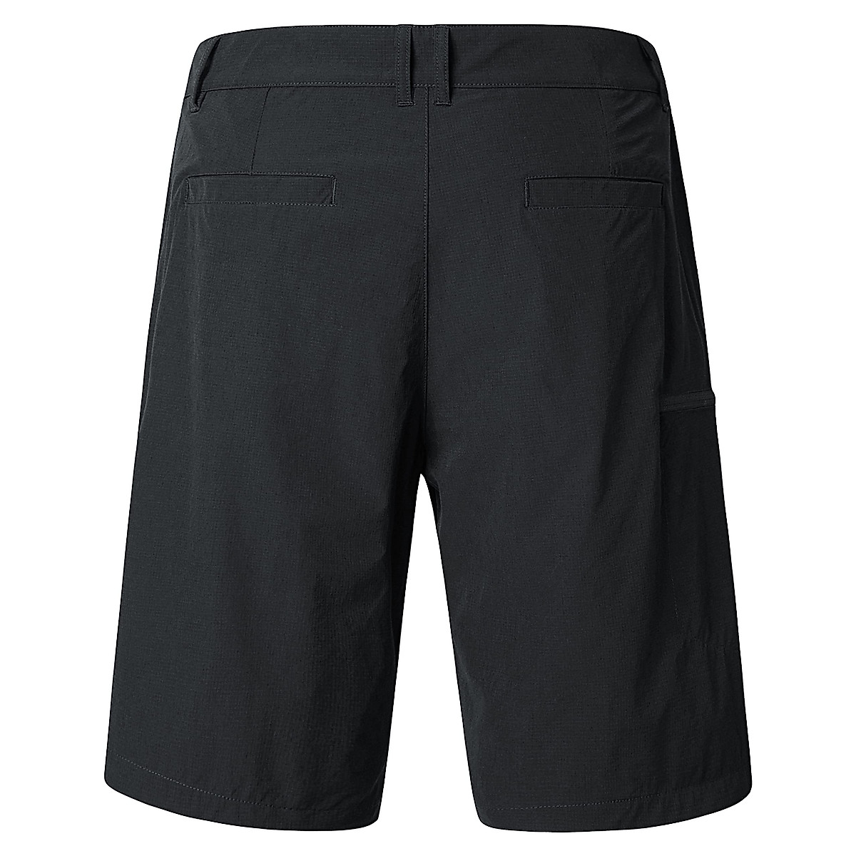 Derminpro Men's Waterproof Quick Dry Pocketed Stretch Zip Pockets Hiking Shorts Black Large