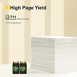 SHEENGO 63XL Black Ink Cartridge Replacement for HP 63 Works with DeskJet 1112, 2100 Series, 3600 Envy 4500 OfficeJet 3800 4600 5200 Series F6U62AN, 2 Pack