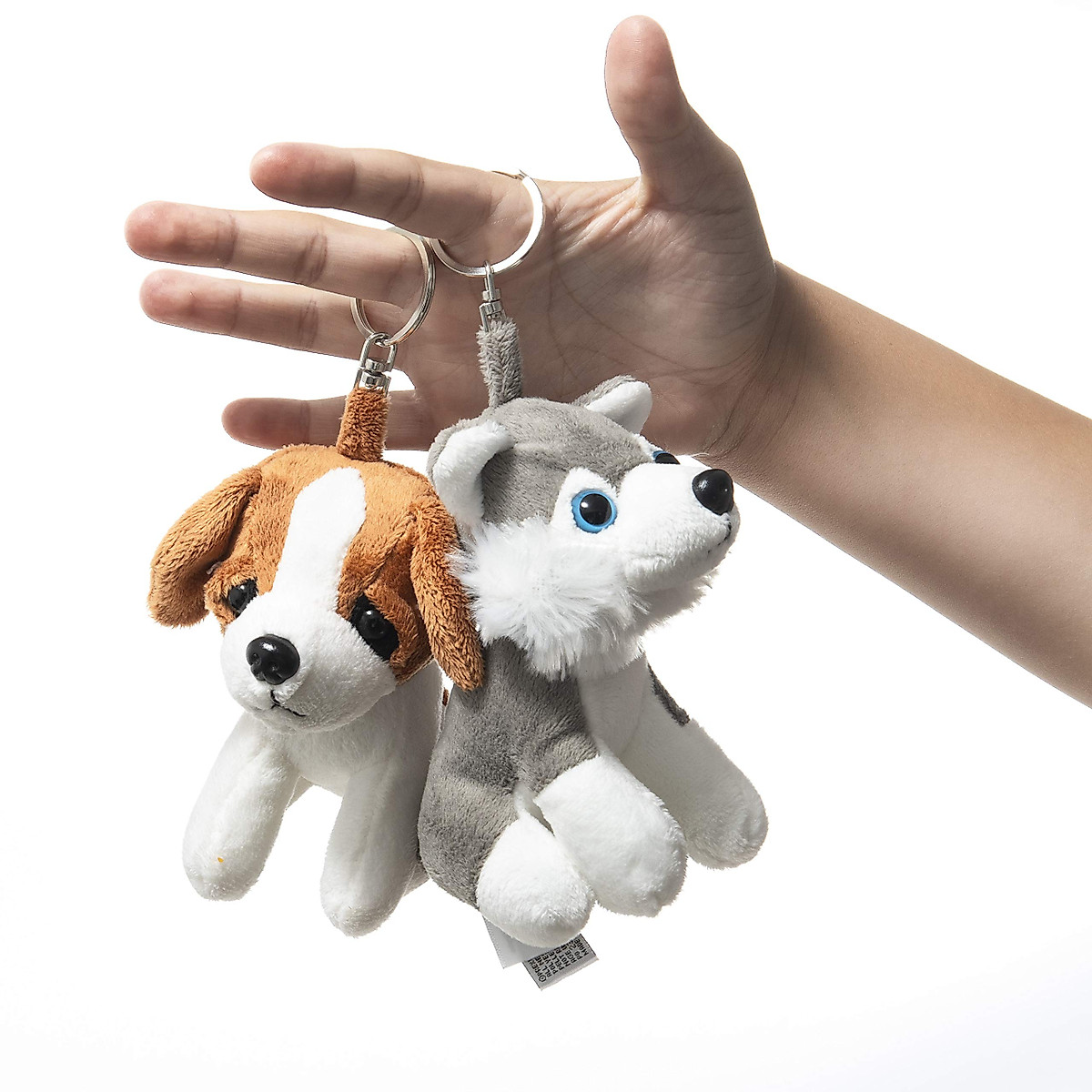 PREXTEX Plush Puppies Set - 6 Small Dog Stuffed Animals with Keychains | 5-Inch Cozy & Cute Puppy Toys for 3-5+ Year Olds