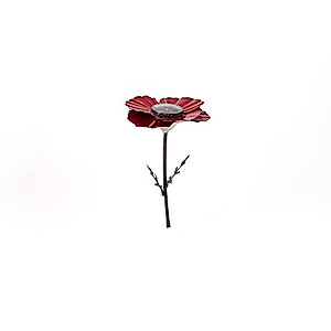 Desert Steel Flower Solar Light - (Red Poppy - 18" H x 11.5" W) - 20 ...