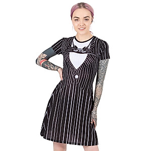 Disney Nightmare Before Christmas Dress Womens Jack Skellington Costume (Small)