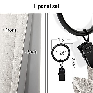 INOVADAY Linen Blackout Curtains 96 Inches Long, Thermal Insulated Black Out Curtains & Drapes for Living Room Bedroom (W50 x L96 1 Panels, Beige)