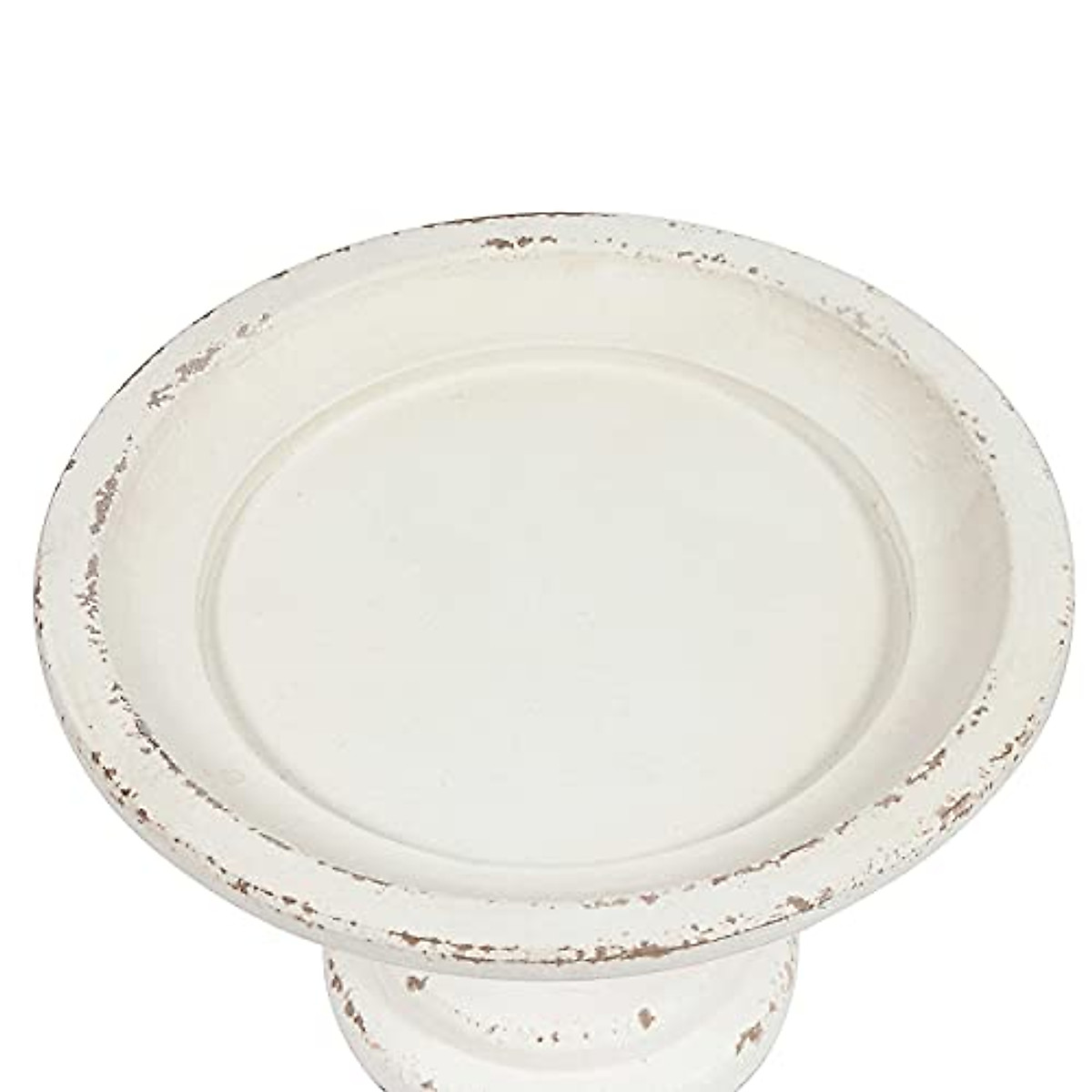 Rustic White Wood Pedestal Tray Stand for Table Decoration,Round Distressed Finished Cake Stand Dessert Table Display,Farmhouse Cake Stand Candle Holder Perfect for Weddings,Birthdays