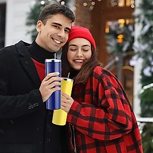 20 Pack Straight Skinny Tumblers Bulk 30oz Stainless Steel Double Wall Vacuum Insulated Mugs with Straw Coffee Tumbler Portable Skinny Travel Tumbler for Hot Cold Drinks DIY Gift