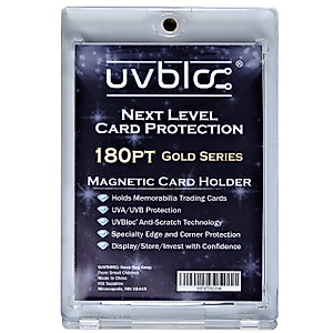 UVBLOC One Touch Card Holder 180pt Magnetic Baseball Jersey Patch Protectors Sleeves Cases for Trading Sports Cards
