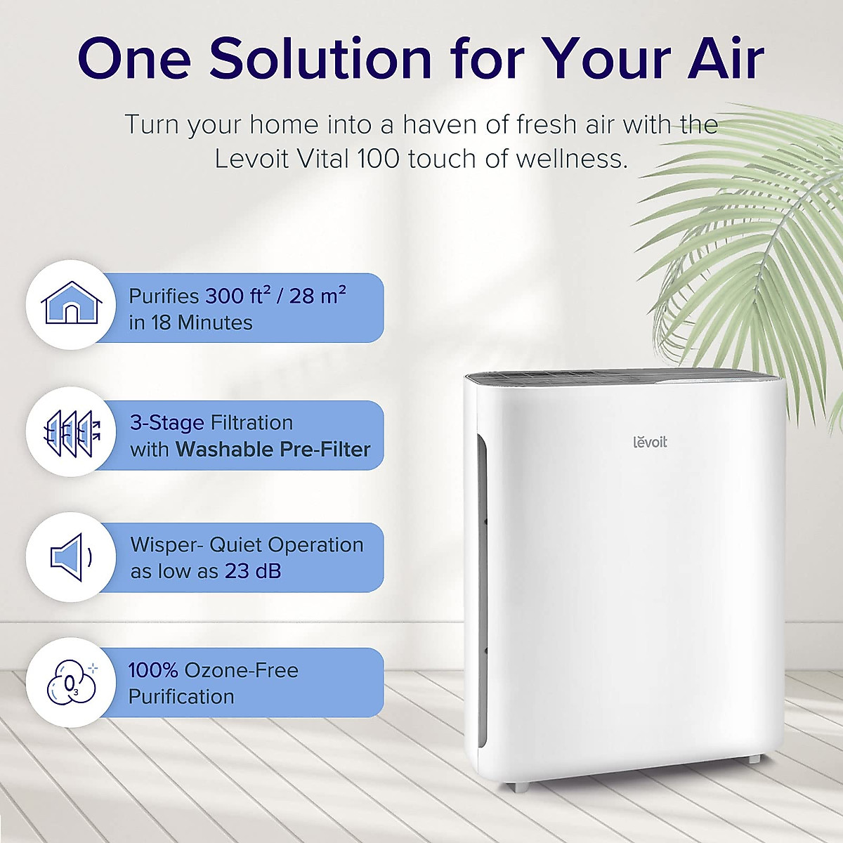 LEVOIT Air Purifier and Replacement Filter Bundle for Large Rooms